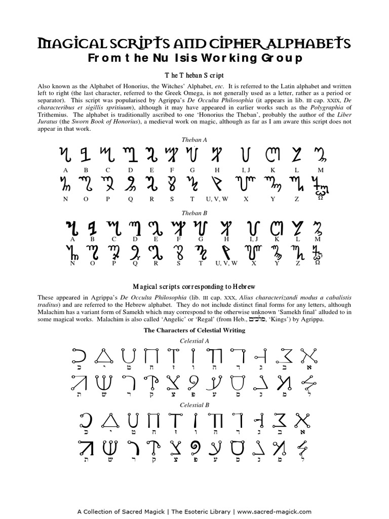 Magical Scripts and Cipher Alphabets Mag | PDF | Graphemes | Languages ...