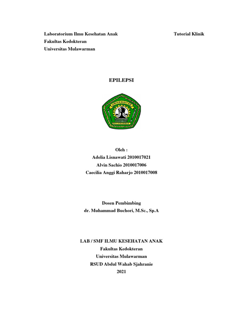 Tutorial Klinik Epilepsi | PDF