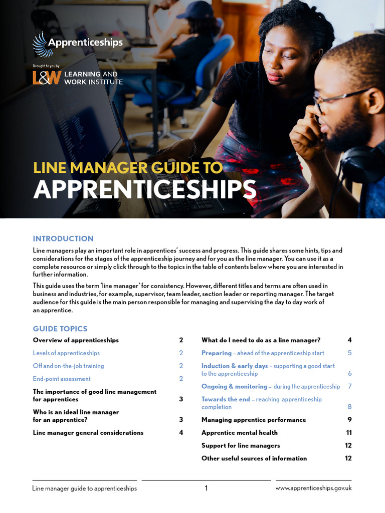 Line Manager Guide To Apprenticeships | PDF | Apprenticeship | Mental Health