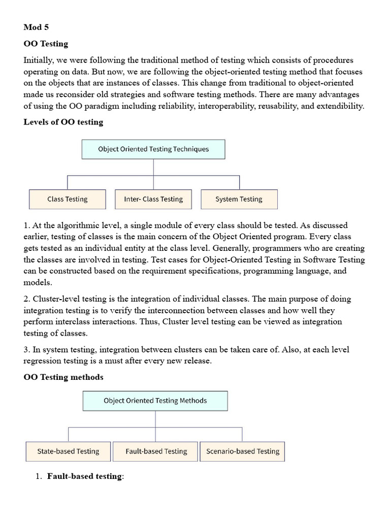 Oose Concepts Pdf Software Testing Class Computer Programming 