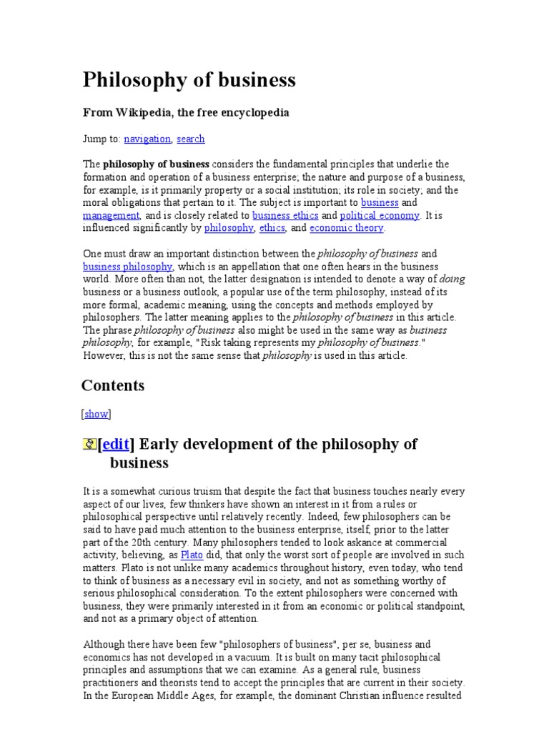 Philosophy of Business | PDF | Property | Utilitarianism