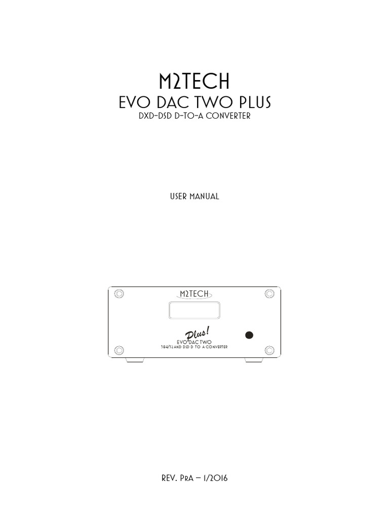 Evo DAC Two Plus User Manual PrA | PDF | Digital To Analog Converter | Usb