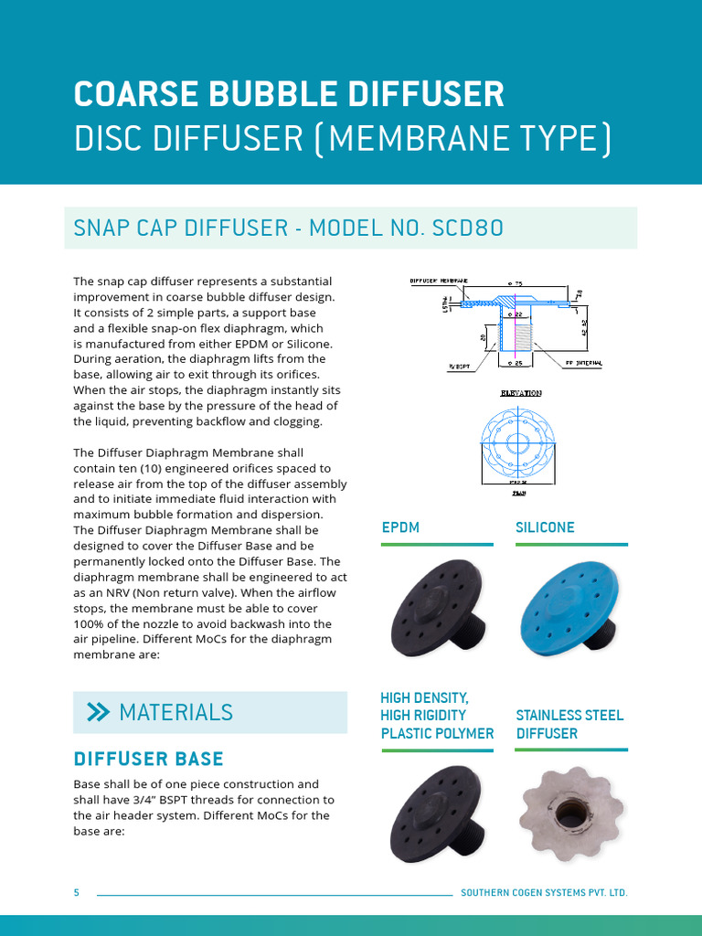Scogen - Coarse Disc Type Diffuser | PDF | Materials | Mechanical ...