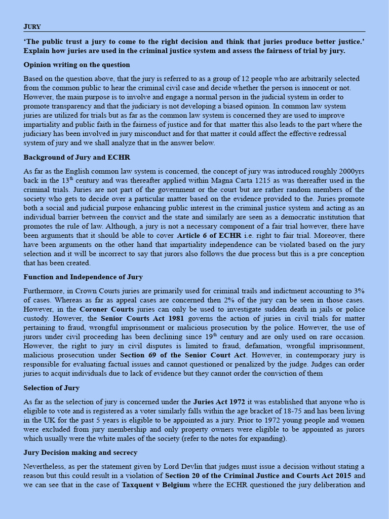 Jury | PDF | Jury Trial | Trials