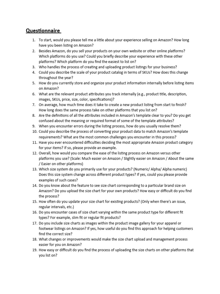 Brand Questionnaire | PDF