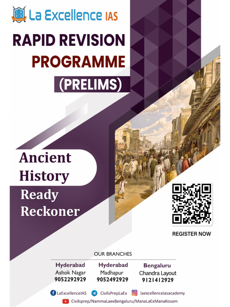 Ancient History - RRP (Prelims) Ready Reckoner | PDF