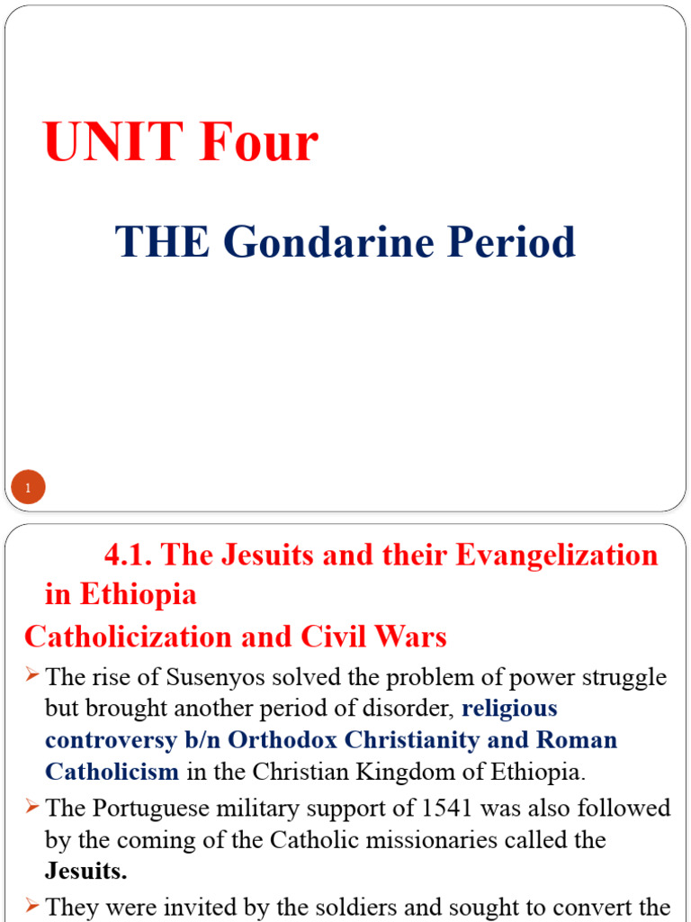 Unit 4 - The Gondarine Period | PDF | Ethiopia