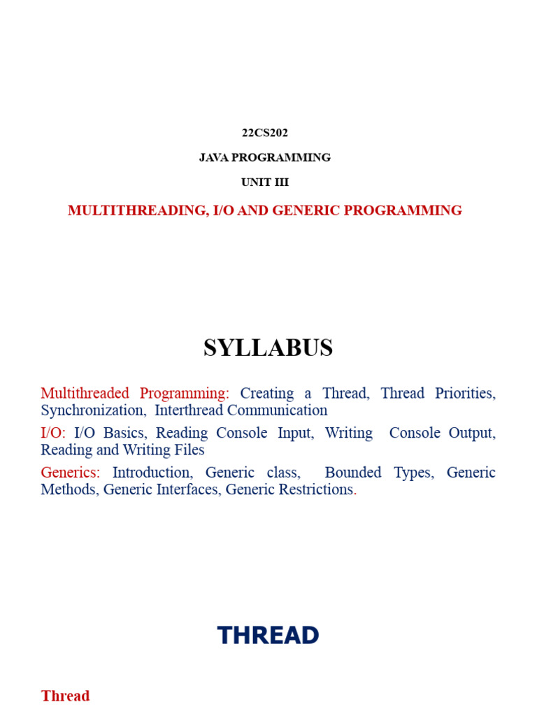 Java Unit-3 Student | PDF | Process (Computing) | Thread (Computing)