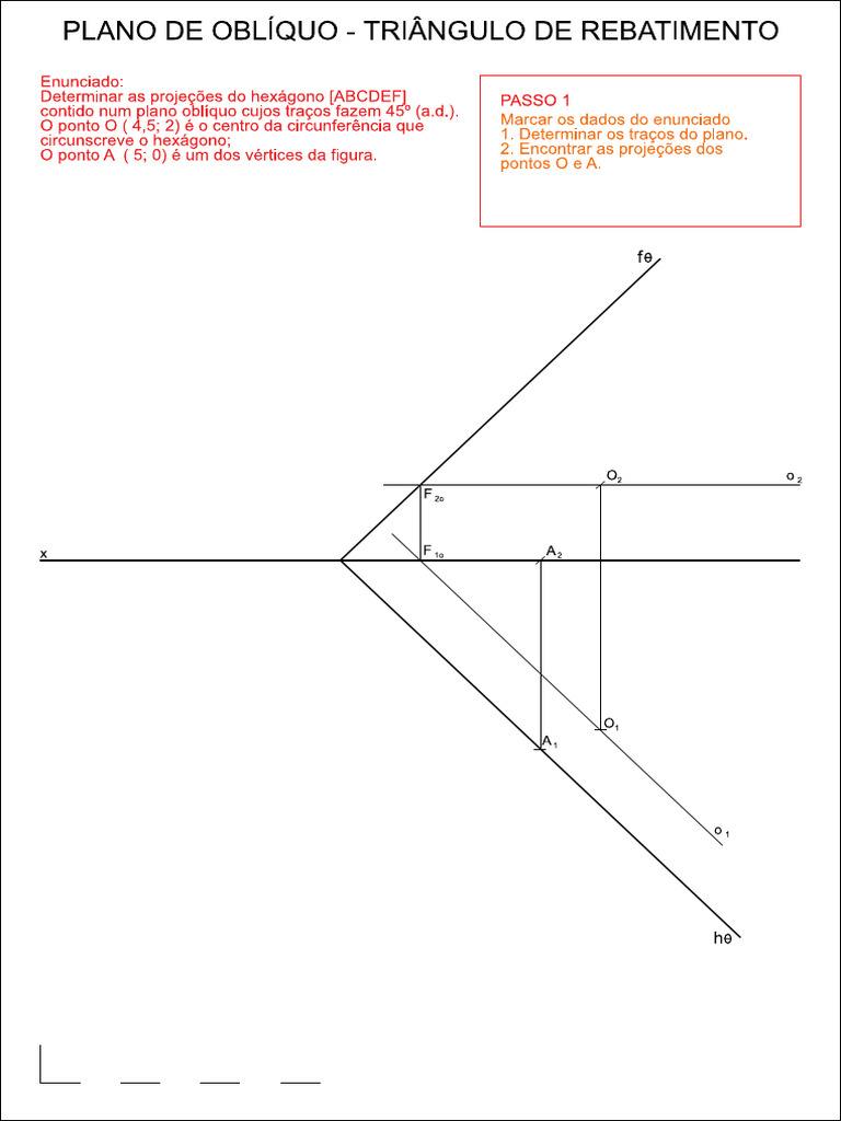 Rebatimento Do Plano Oblíquo - Método Do Triângulo de Rebatimento | PDF