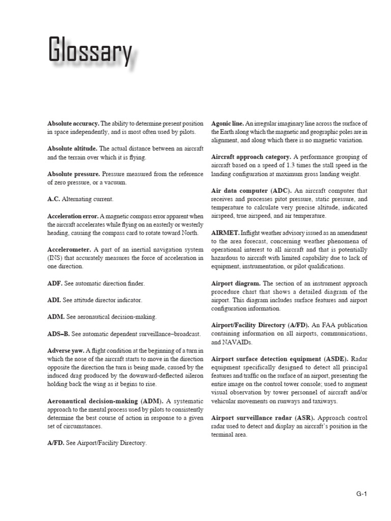 Aviation Terminology Glossary | PDF | Instrument Flight Rules | Air ...