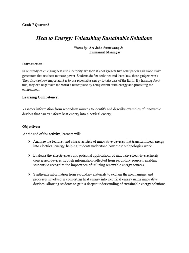 Grade-7-Quarter-3 | Download Free PDF | Electricity | Heat