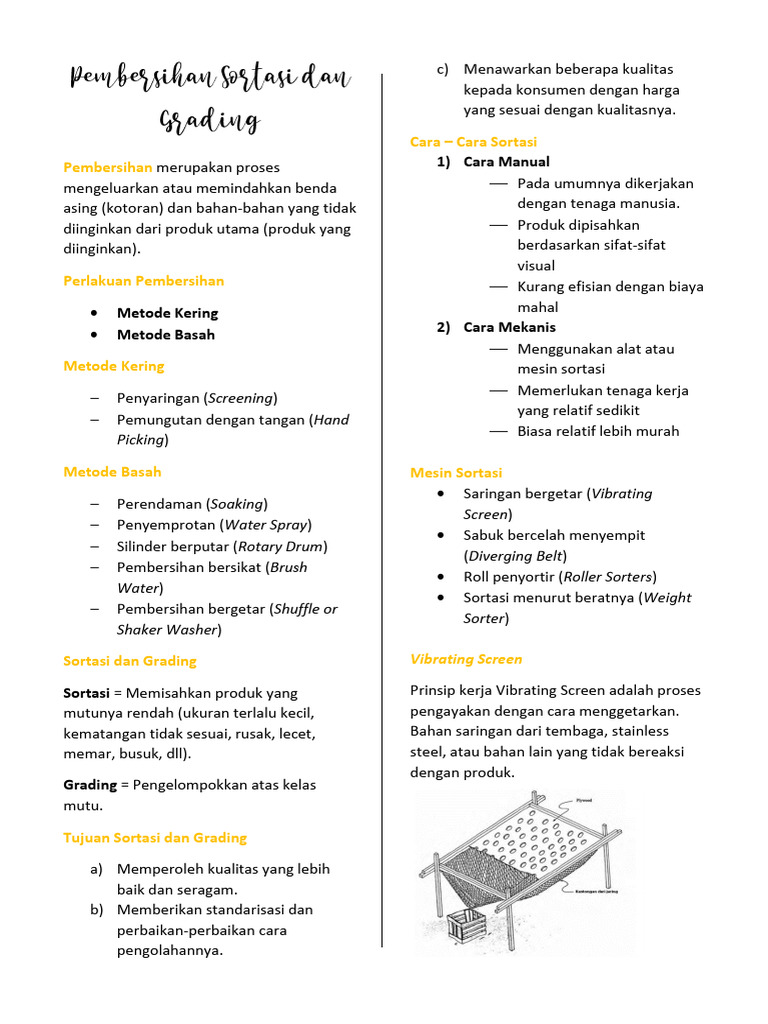 Pengantar Agroindustri (Pembersihan Sortasi Dan Grading) | PDF