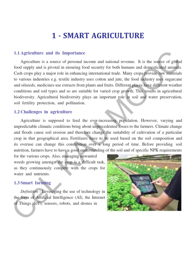 Smart Agriculture | PDF | Agriculture | Agricultural Science