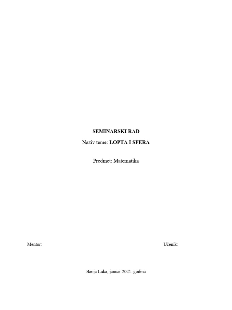 Lopta I Sfera | PDF