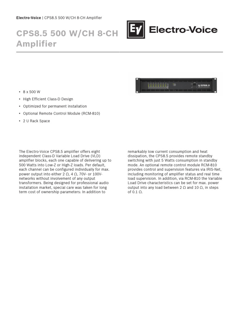 CPS8.5 Amplificador | Download Free PDF | Amplifier | Sound Technology