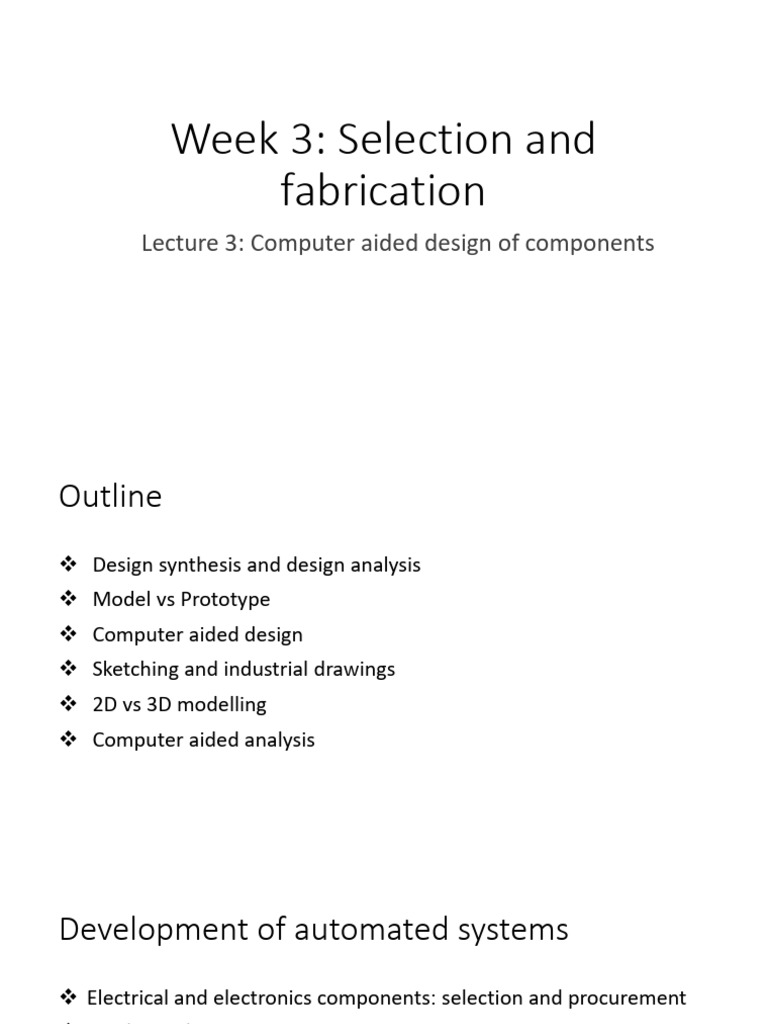 Week 3 Lecture 3 | PDF | Computer Aided Design | 3 D Modeling