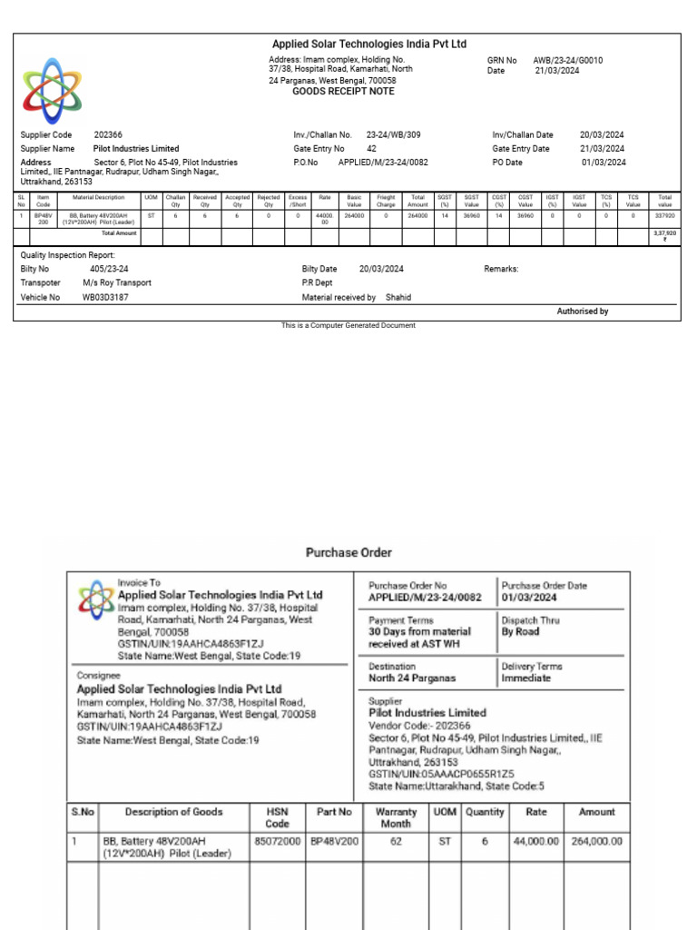 0082 GRN_merged | PDF | Invoice | Supply Chain Management