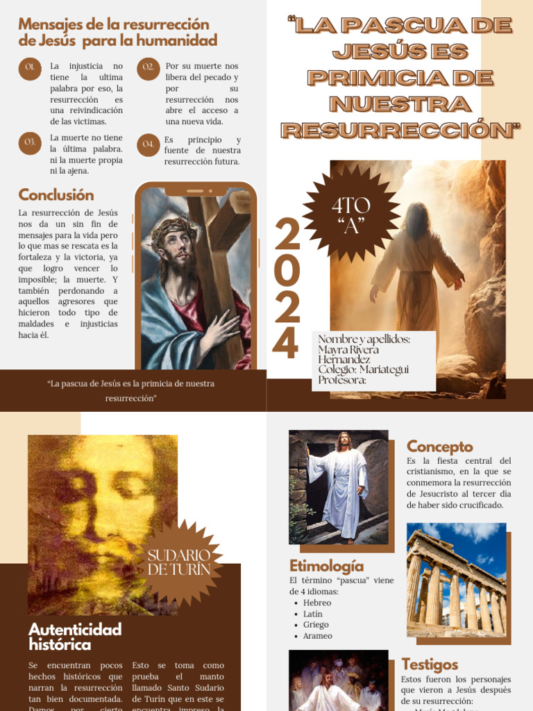 Diptico de "La Pascua de Jesus Es Primicia de Nuestra Resurrecion" | PDF | La resurrección de ...