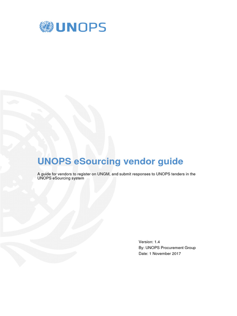UNOPS eSourcing Vendor Registration Guide | PDF | Request For Proposal