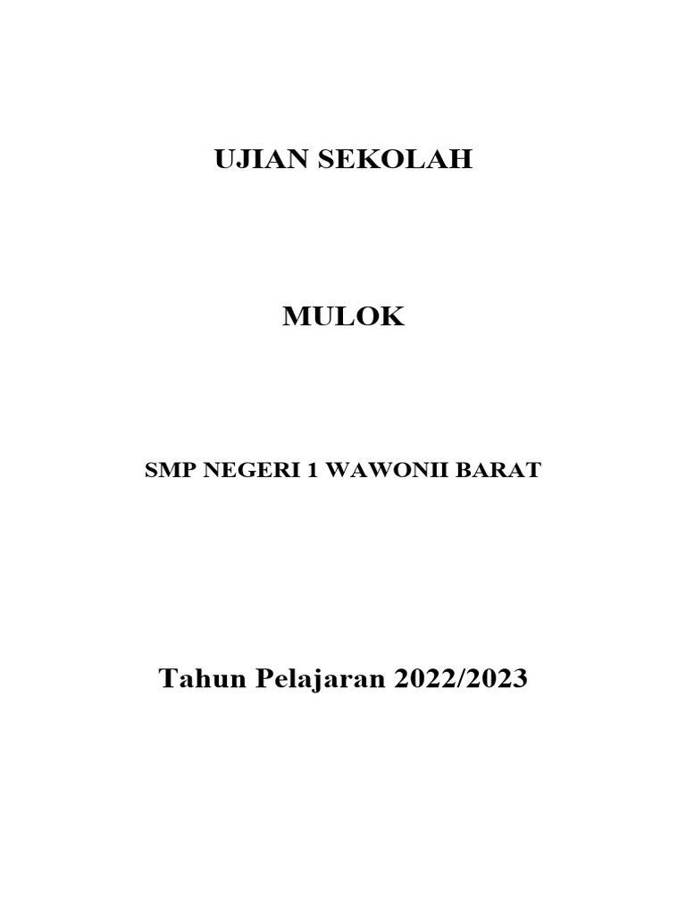 Soal US Mulok | PDF