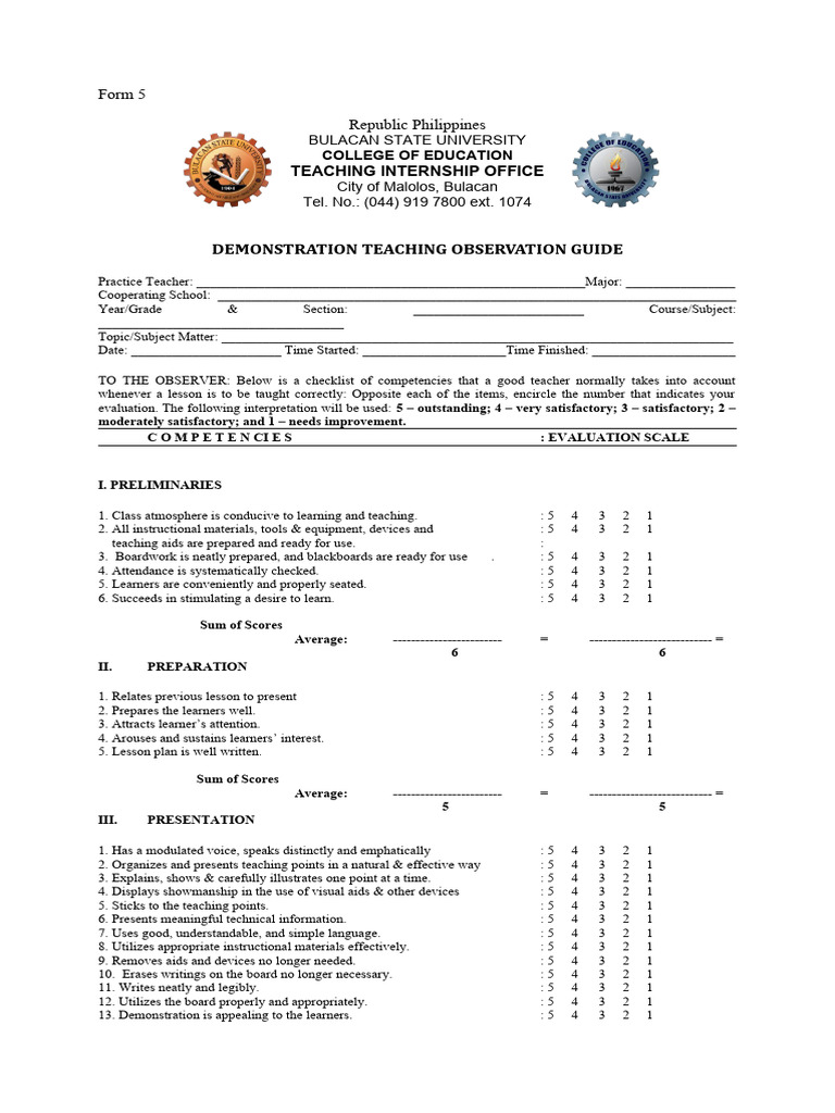 Rating Scale | PDF | Learning | Teachers