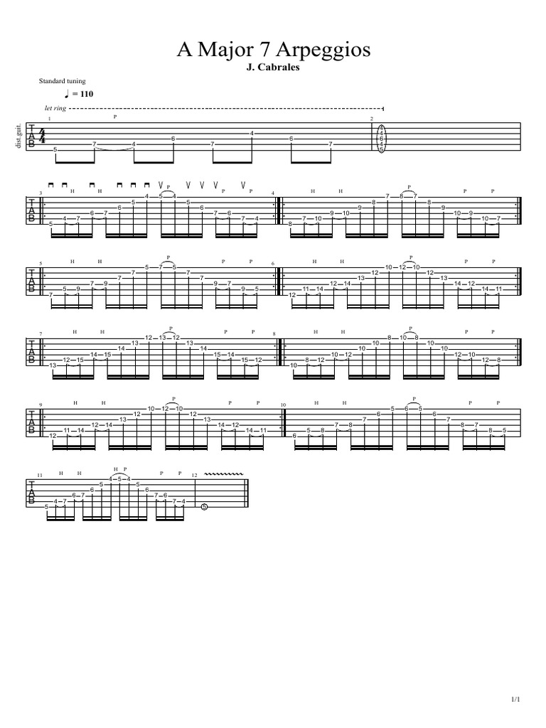 A Major 7 Arpeggios | PDF | Character Encoding