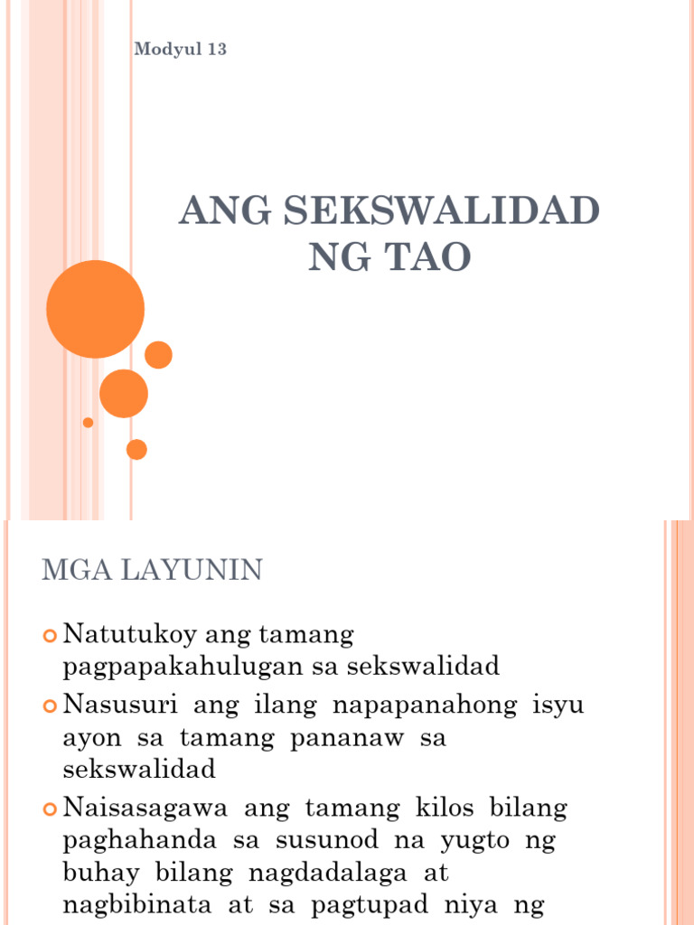 M13 ANG SEKSWALIDAD NG TAO Handouts | PDF