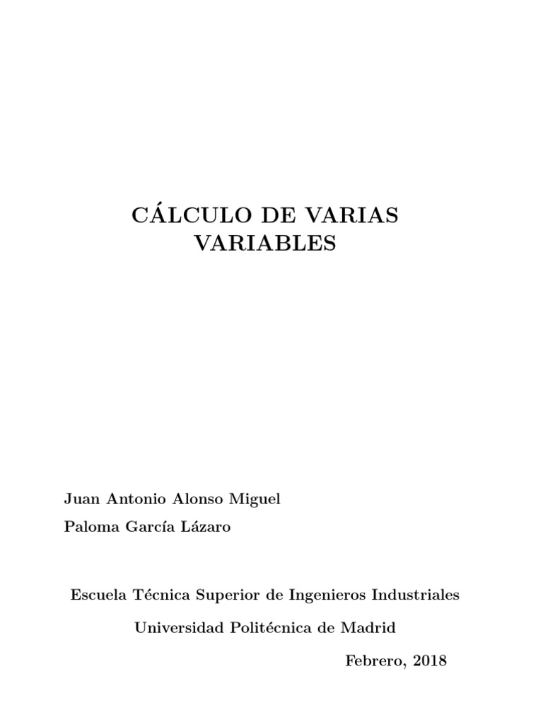 Apuntes Cálculo de Varias Variables | PDF | Norma (Matemáticas ...