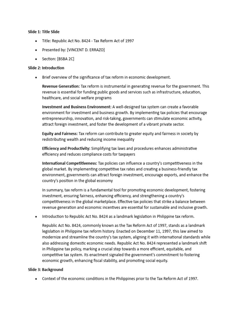 Republic Act No. 8424 | PDF | Taxes | Value Added Tax