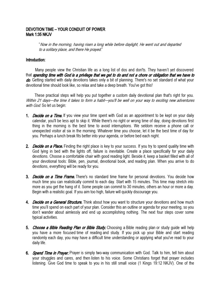 Devotion Time | Download Free PDF | Prayer | God