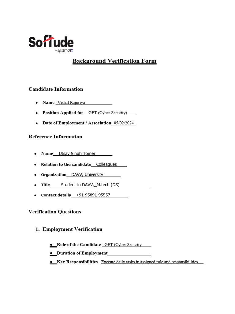 Background Verification | PDF | Cognition | Social Psychology