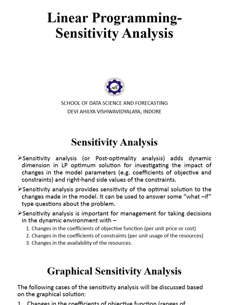 2.1 LP Sensitivity Analysis | PDF | Mathematical Optimization | Sensitivity Analysis