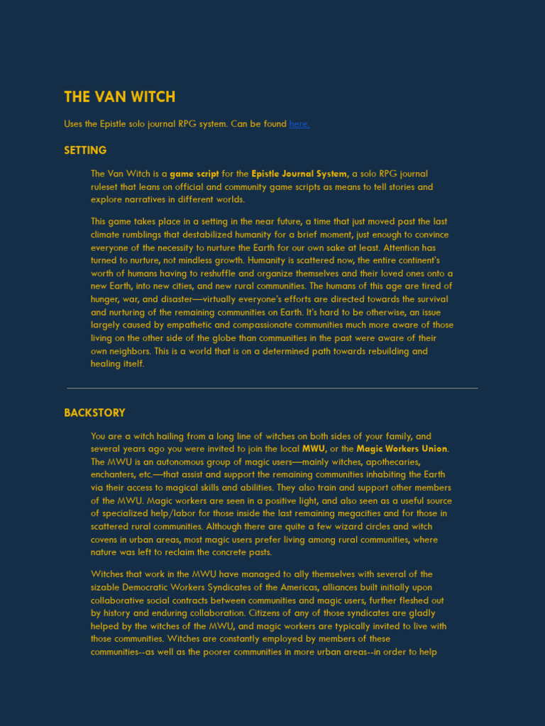 THE VAN WITCH - Rules PDF | PDF | Witchcraft