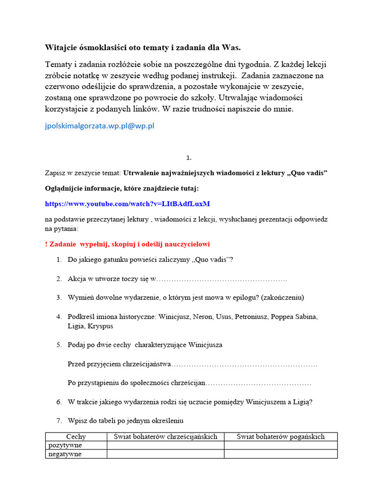 Klasa 8 Jezyk Polski | PDF