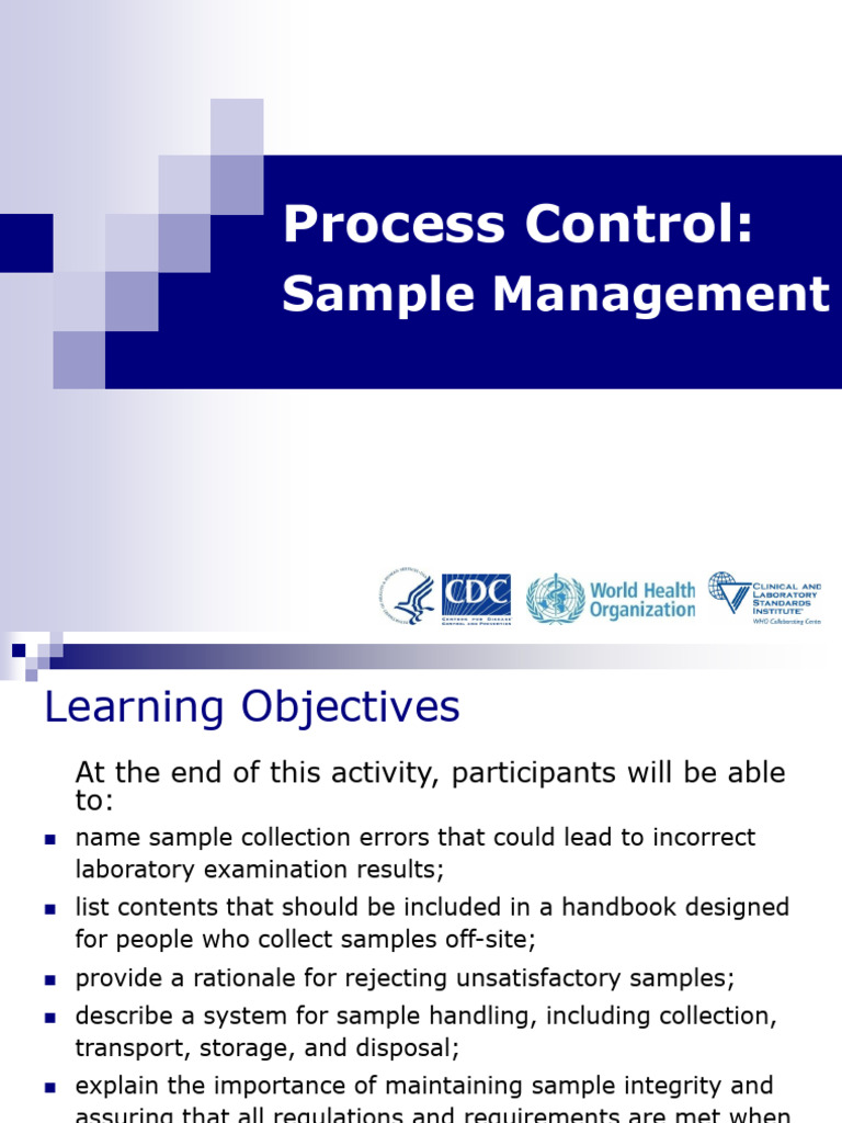 Lec 5 - Process Control - Sample Management | PDF | Infection ...