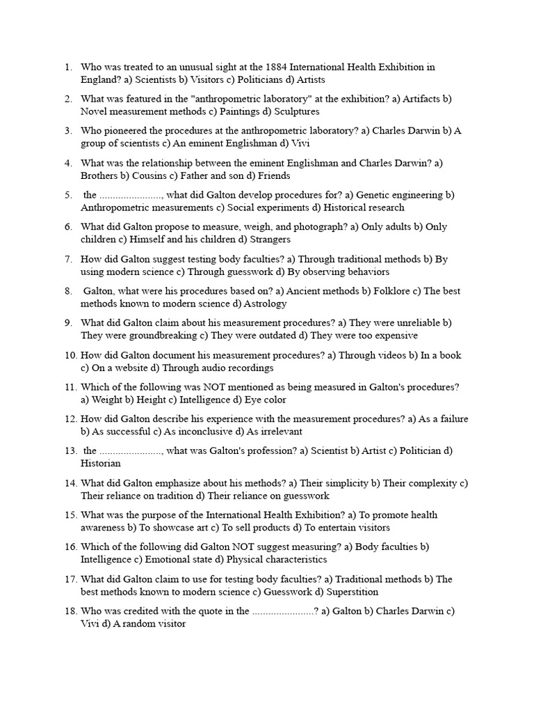 Galton's Innovations in Anthropometry | PDF | Intelligence Quotient ...