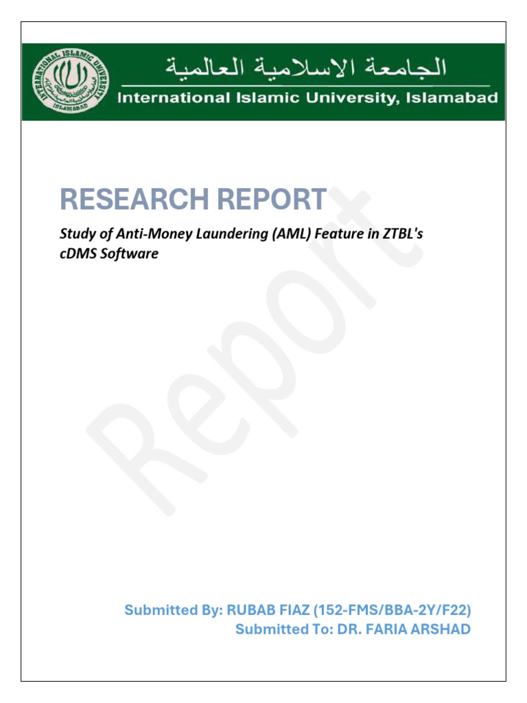 Research Report-AML | PDF | Regulatory Compliance | Money Laundering