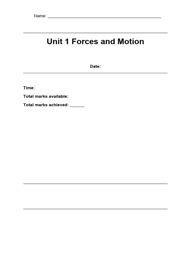 Forces and Motion Study Guide | PDF | Force | Speed