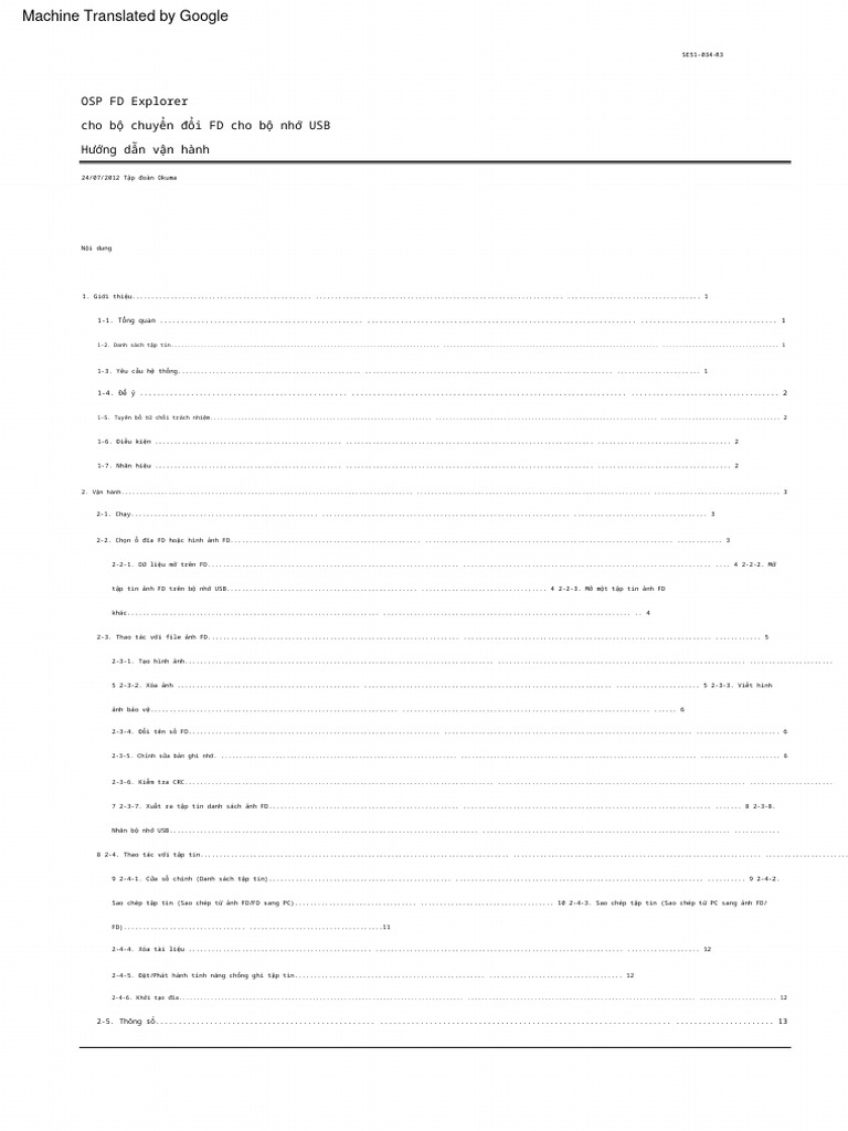 SE51-034-R3 OSP FD EXP Operation Manual 1.3.0 | PDF