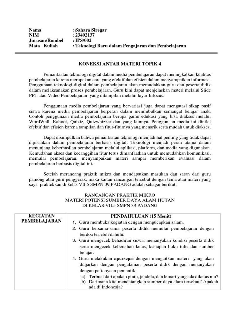 T4-7. Koneksi Antar Materi | PDF