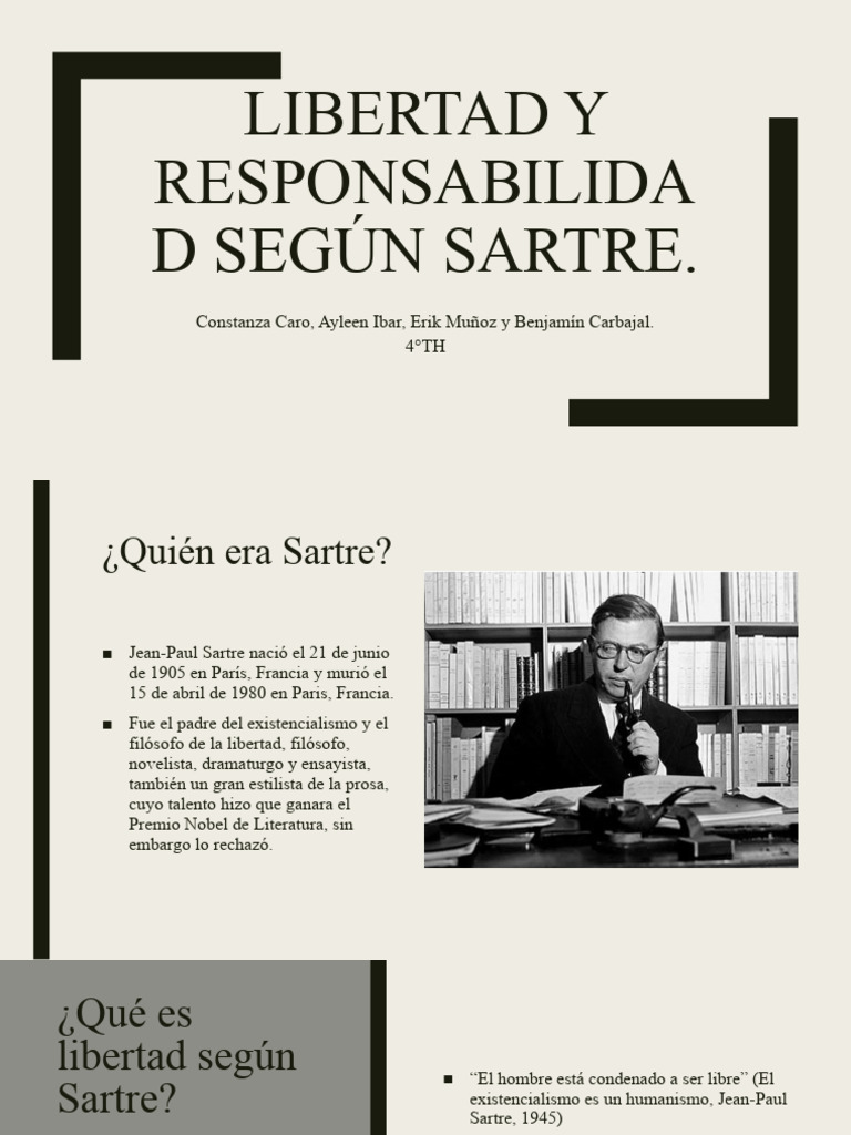 Libertad y responsabilidad degun Sartre | PDF
