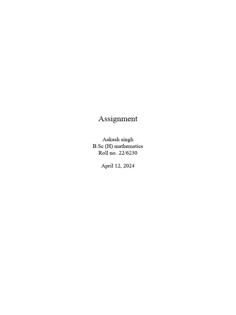 LaTeX Assignment | PDF | Te X | Mathematics