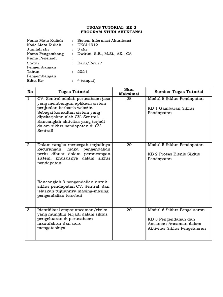 Tugas Tutorial Ke2sia | PDF