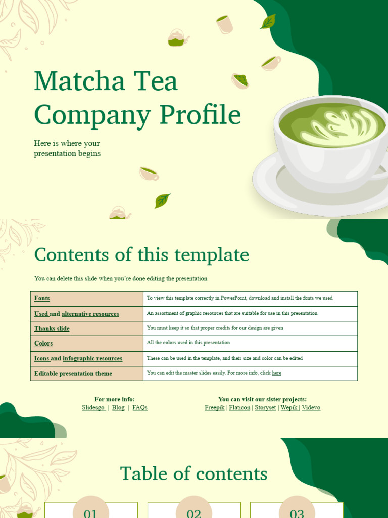 Matcha Tea Company Profile by Slidesgo | PDF | Planets | Solar System
