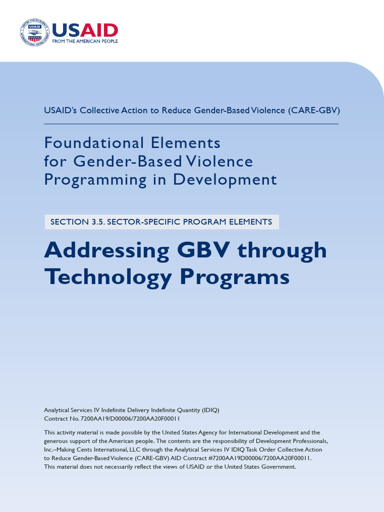 CARE GBV Sector Brief Technology Accessible | PDF | Violence Against Women | Information And ...