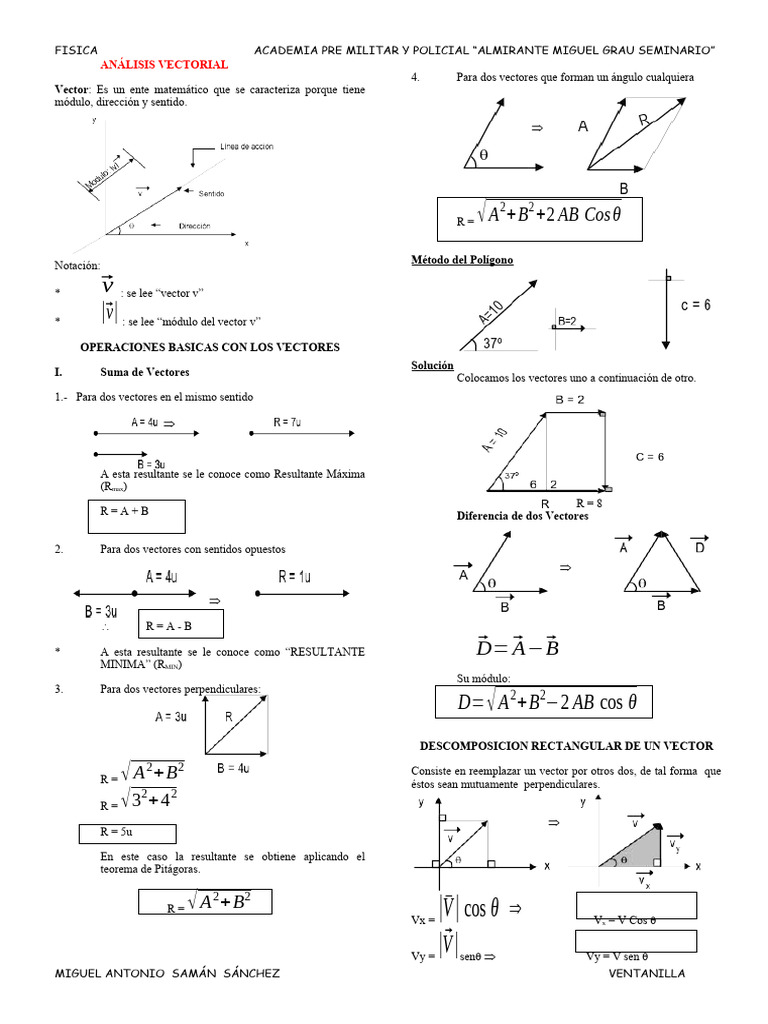 VECTORES | PDF | Vector Euclidiano | Álgebra