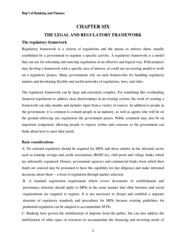 Microfinance Chapter 6 Handout | PDF | Microfinance | Banks