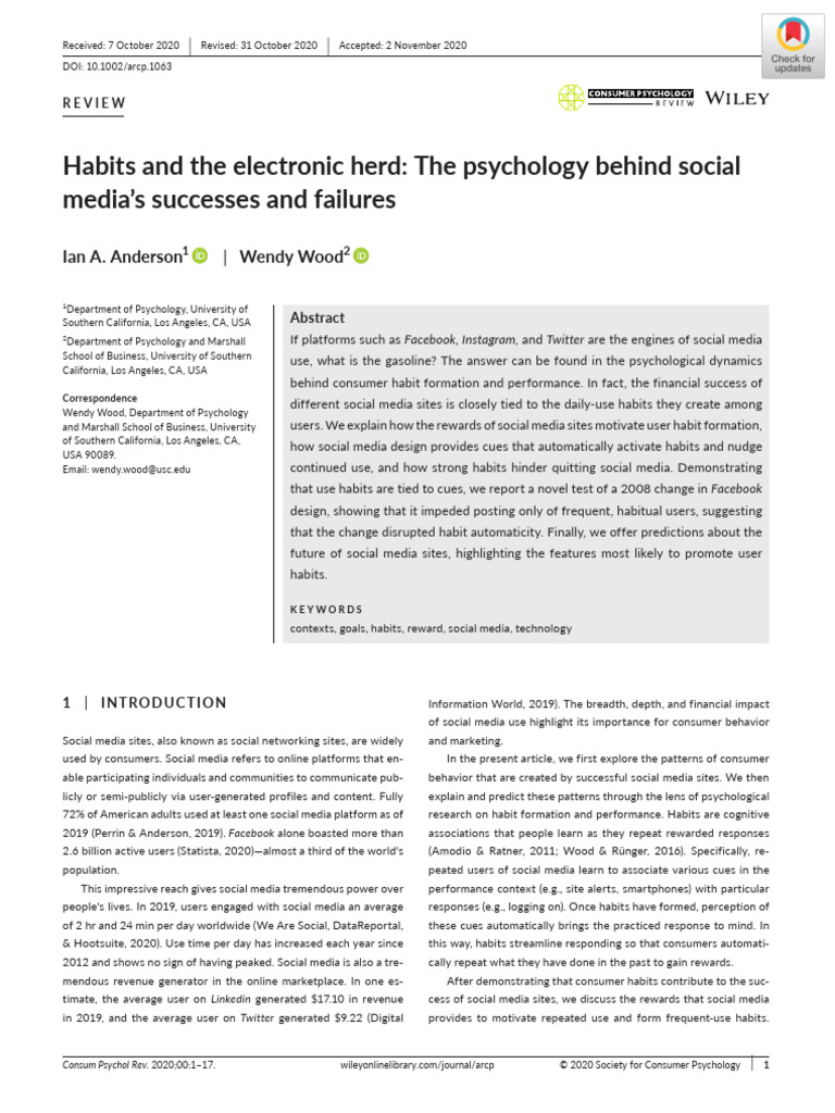 Habits and The Electronic Herd: The Psychology Behind Social Media's ...