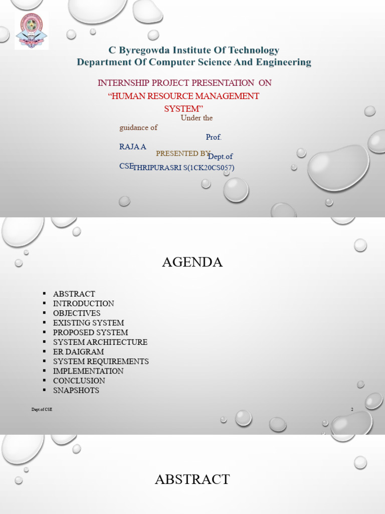 Intership presentation part1(hrms) | PDF | Databases | Computing