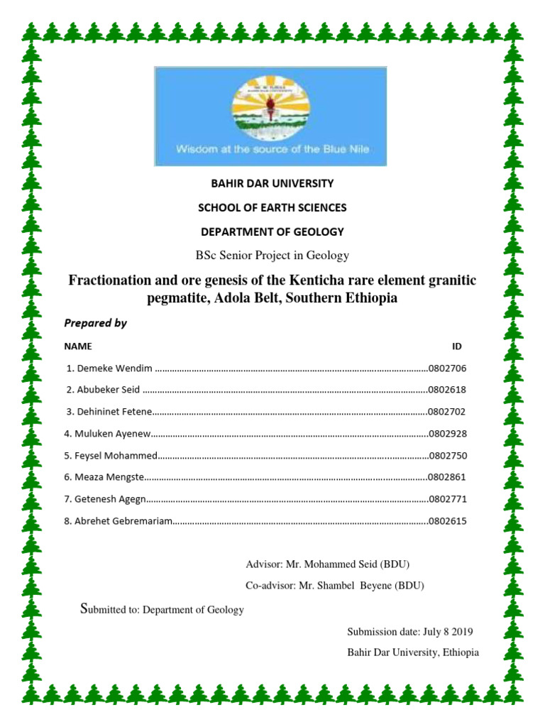 BSC in Geology Senoir Project | PDF | Granite | Rock (Geology)